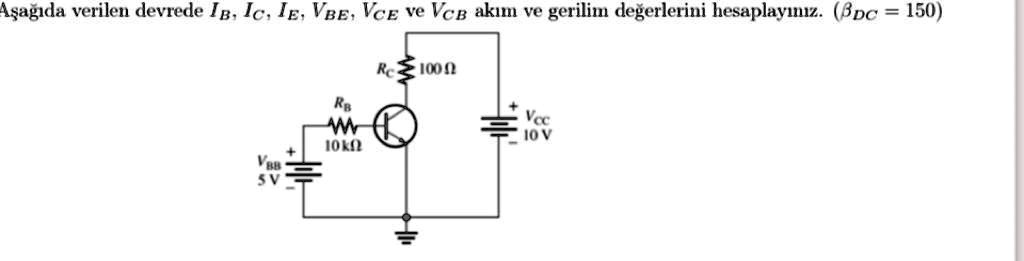 SOLVED: Calculate the current and voltage values of IB, IC, IE, VBE ... SOLVED: Calculate the current and voltage values of IB, IC, IE, VBE ...