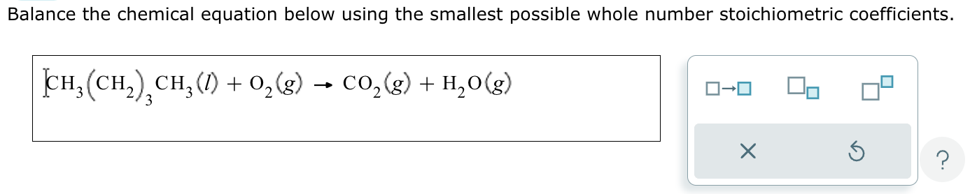 Balance the chemical equation below using the smallest possible whole ...