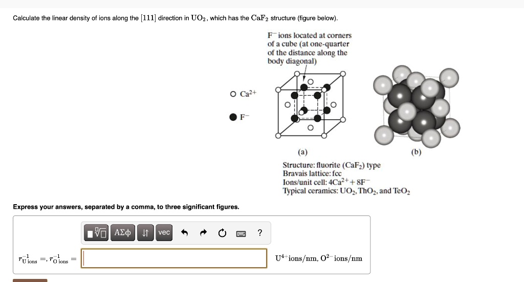 SOLVED: Calculate the linear density of ions along the [111] direction ...
