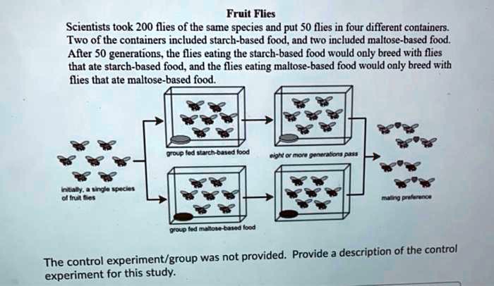 SOLVED: Fruit Flies Scientists took 200 flies of the same species and ...