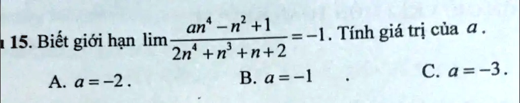 SOLVED: An equation is given as n' n? +1 =-[. Find the value of a when ...