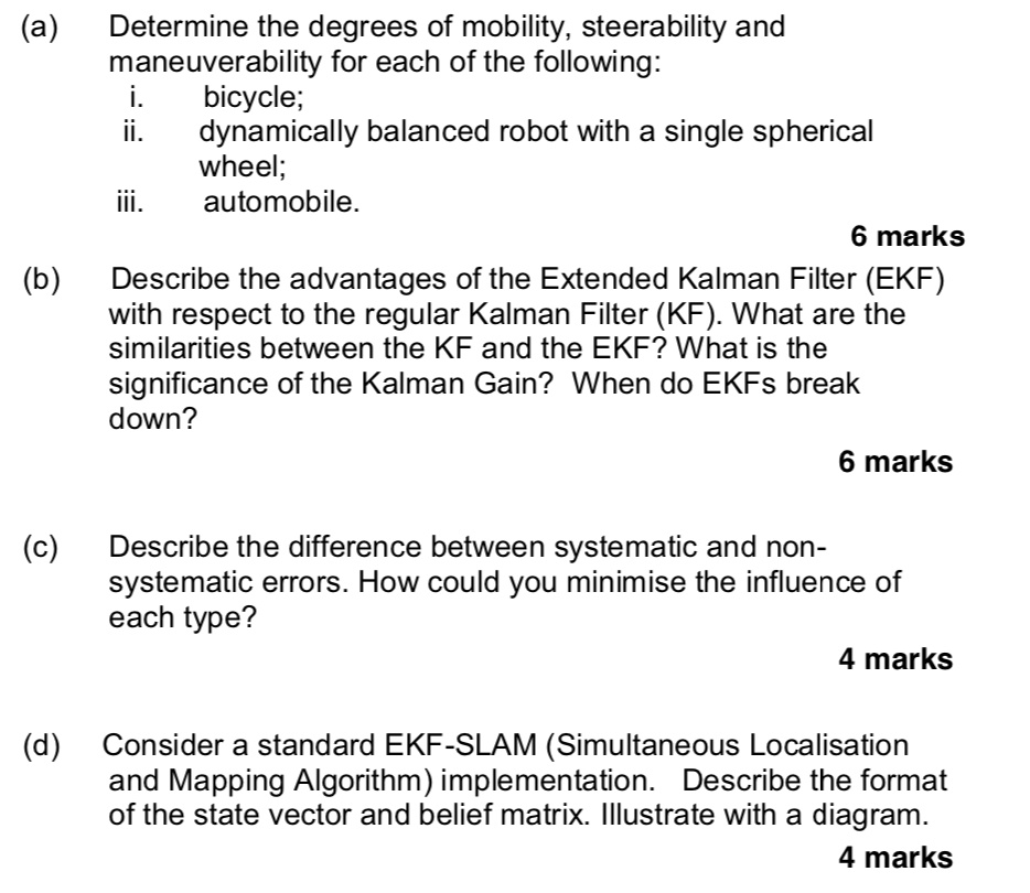 (a) Determine the degrees of mobility, steerability and maneuverability ...