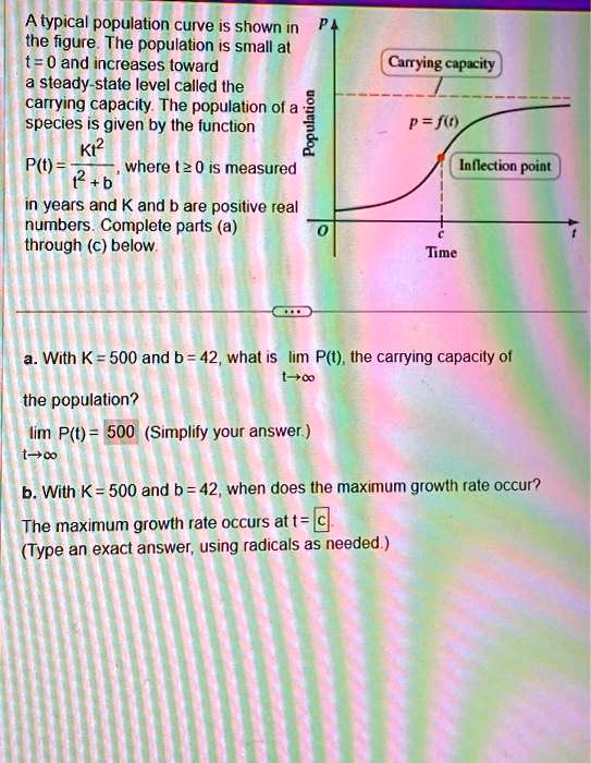 SOLVED: A typical population curve is shown in the figure.The ...