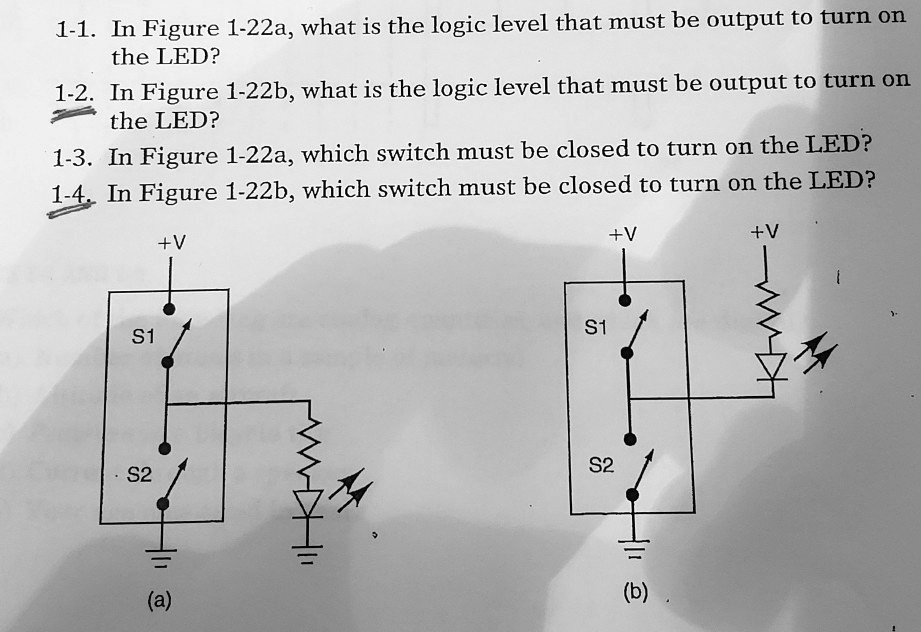 1-1. In Figure 1-22a, what is the logic level that must be output to ...