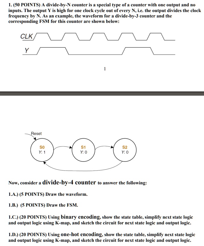 SOLVED: A DIVIDE BY 4 COUNTER NOT 3 1. (50 POINTS) A divide-by-N counter is a special type of a ...