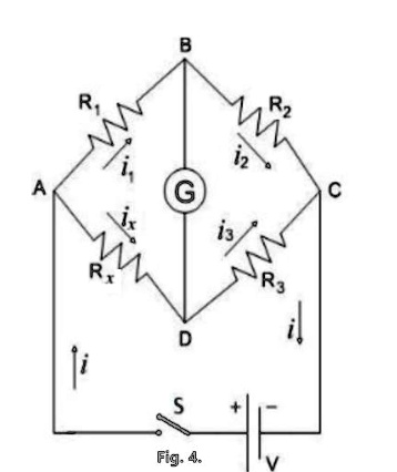 SOLVED: Below is the Wheatstone bridge circuit (Fig. 4). Take the ...