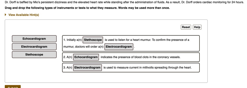 SOLVED: Dr. Dorff is baffled by Mio's persistent dizziness and the ...