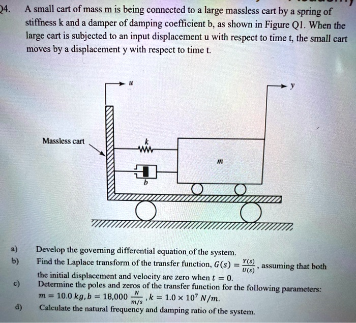 SOLVED: 4. A small cart of mass m is being connected to a large ...