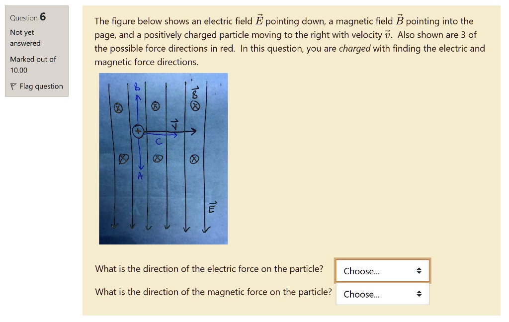 ques on 6 not yet answered the figure below shows an electric field e pointing down magnetic ...