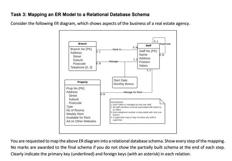 task 3 mapping an er model to relational database schema consider the ... task 3 mapping an er model to relational database schema consider the ...