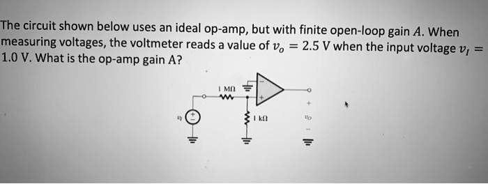 Solved The Circuit Shown Below Uses A Ideal Op Amp But With Finite Open Loop Gain A When