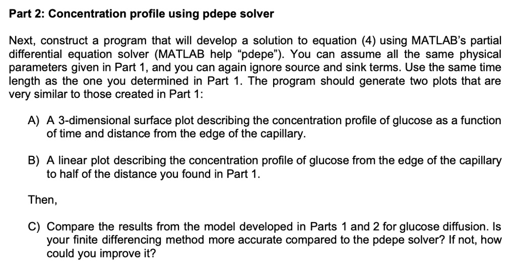 part 2 concentration profile using pdepe solver next construct program ...