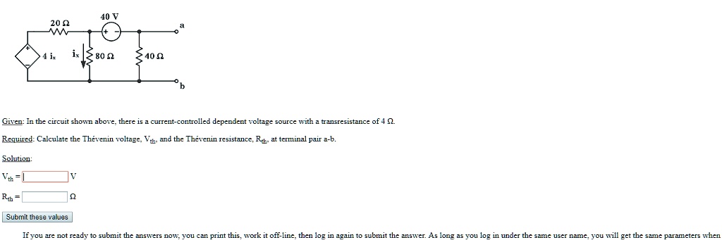 thevenan23 20 0 given in the circuit shown above there is a current controlled dependent voltage ...