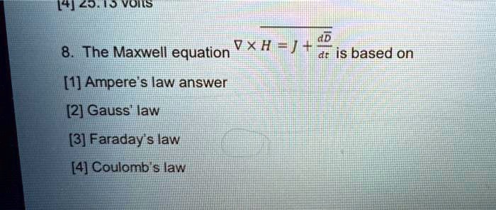 SOLVED: ais based on [1] Ampere's law answer [2]Gauss'law [3] Faraday's ...