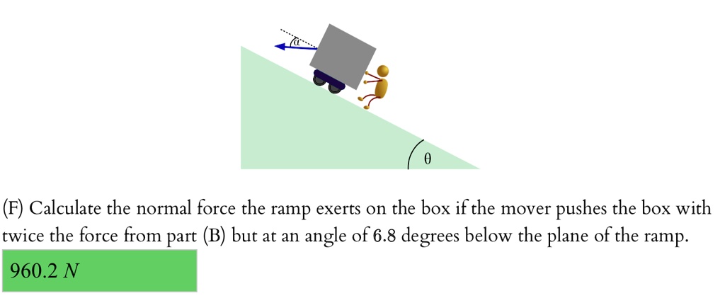 SOLVED: Calculate the normal force the ramp exerts on the box if the ...