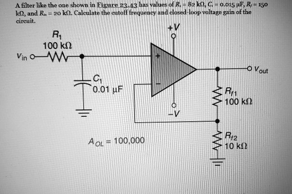 SOLVED: A filter like the one shown in Figure 23.43 has values of R1 ...