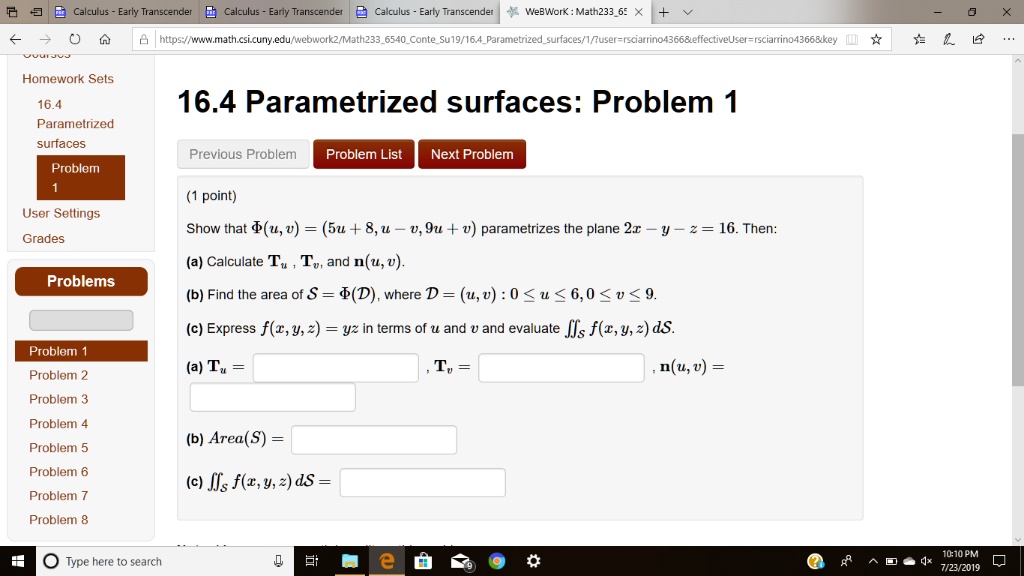 SOLVED: Calculus - Early Transcender Calculus - Early Transcender WeBWor