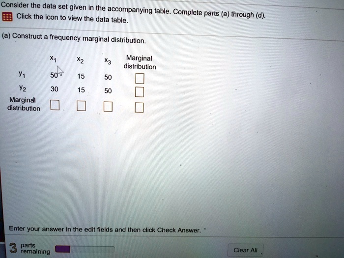 SOLVED: Consider the data set given in the accompanying table E Click the icon to view the ...