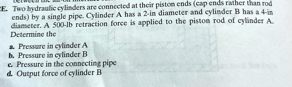 [GET ANSWER] e two hydraulic cylinders are connected at their piston ...