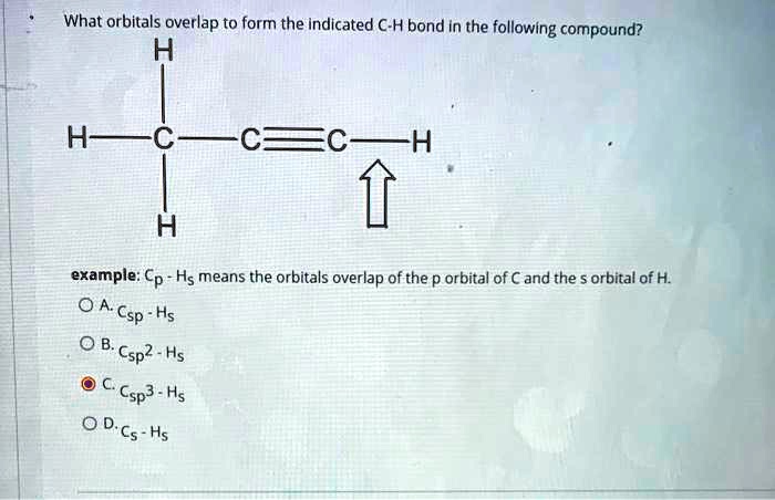 Solved What Orbitals Overlap To Form The Indicated € H Bond In The