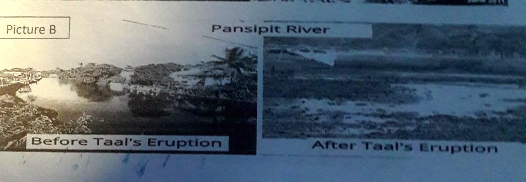 Picture B Pansipit River Before Taal's Eruption After Taal's Eruption