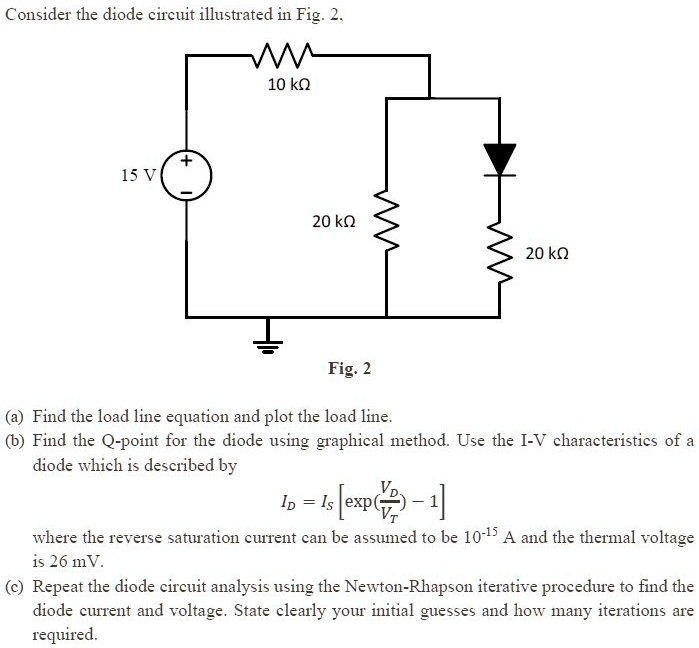 Consider the diode circuit illustrated in Fig. 2, + 15 V 10 k? 20 k? 20 ...