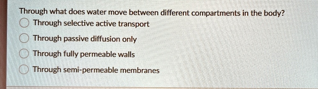 through what does water move between different compartments in the body ...