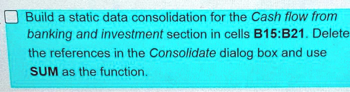 please explain how to do this on excel build a static data ...