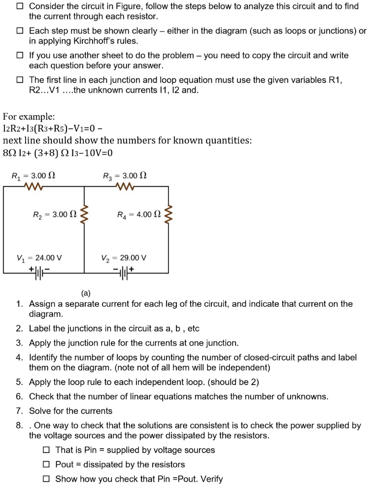 SOLVED:Consider the circuit in Figure, follow the steps below to analyze this circuit and to ...