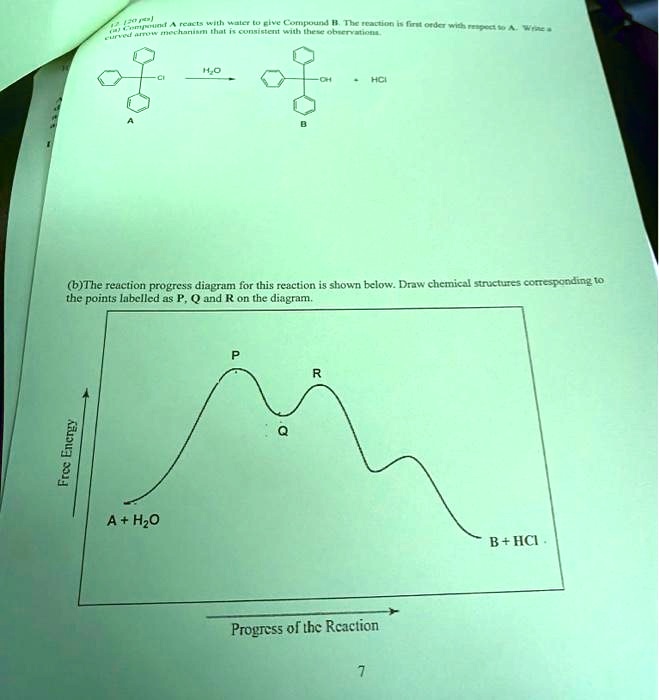 12 (20 pts) (a) Compound A reacts with water to give Compound B. The ...