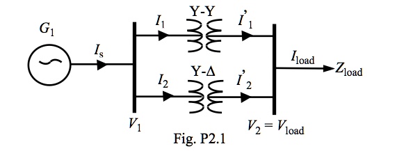SOLVED: The Fig. P2.1 shows a one-line diagram for two 3-phase ...