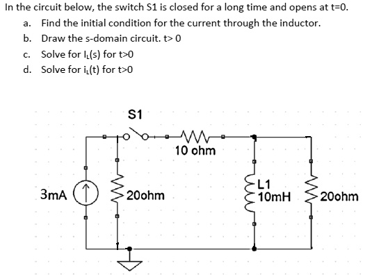 SOLVED: In the circuit below, the switch S1 is closed for a long time ...