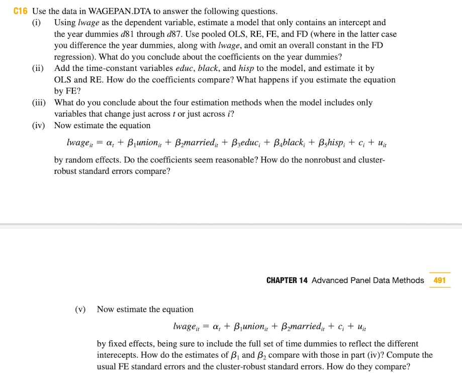 c16 use the data in wagepandta t0 answer the following questions using ...