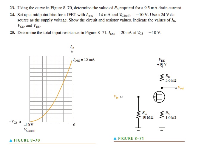 SOLVED: Number. 23,24,25 23. Using the curve in Figure 8-70, determine the value of Rs required ...