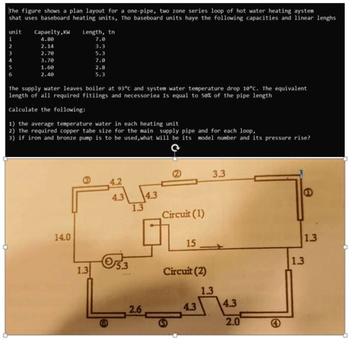 SOLVED: The figure shows a plan layout for a one-pipe, two-zone series ...