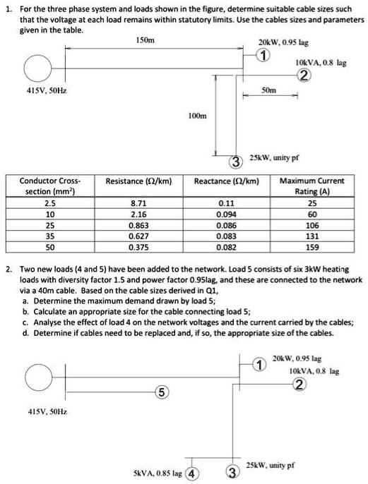 SOLVED: Part 1: For the three-phase system and loads shown in the ...