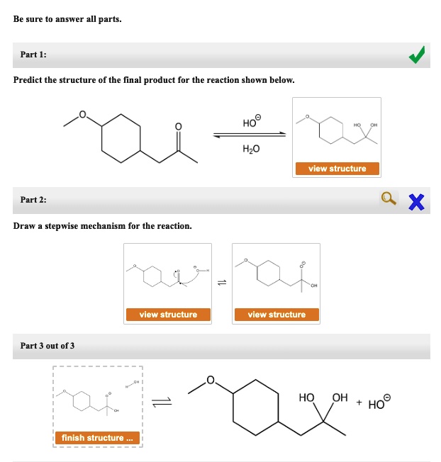 SOLVED: Part I: Predict the structure of the final product for the reaction shown below. HO H2O ...