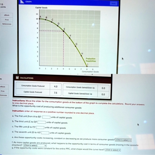 GRAPH 1.5 points Capital Goods 11 eBook A B 10 Print C 9 References D 8 ...