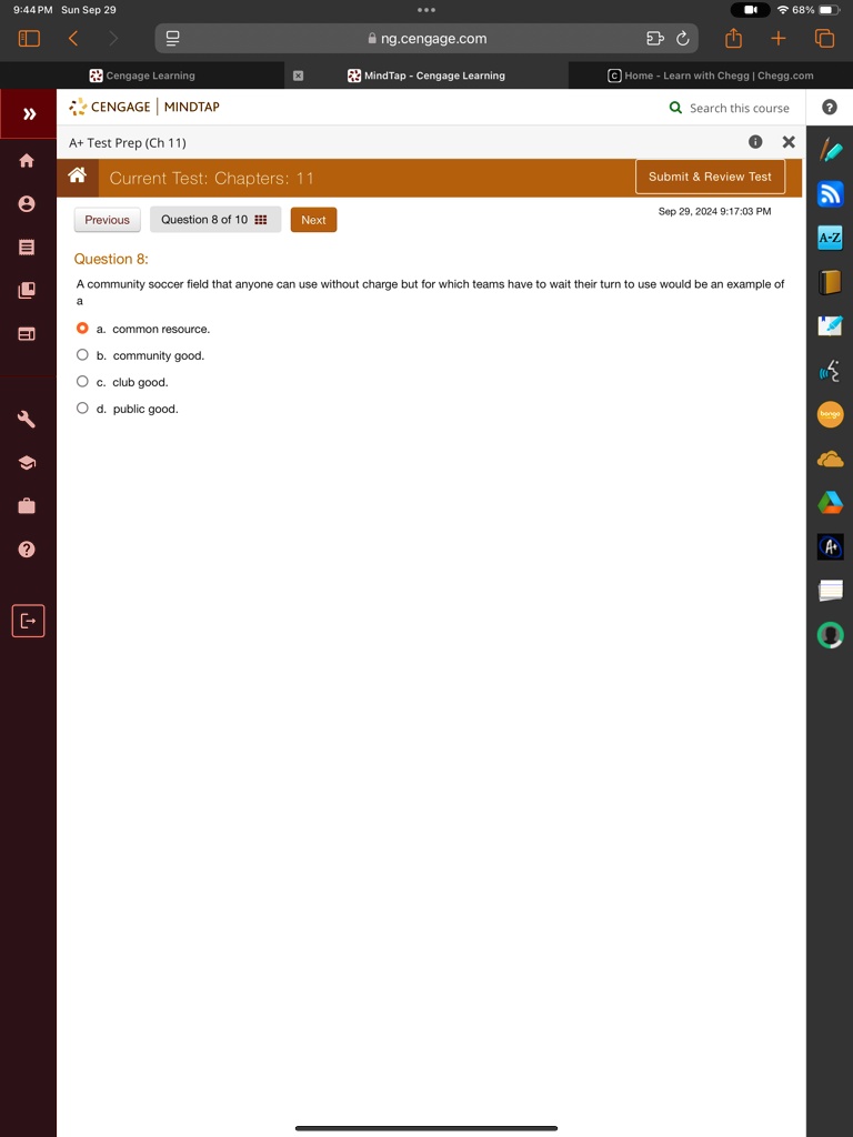 cengage mindtap a test prep ch 11 current test chapters 11 question 8 ...