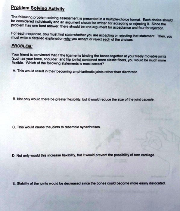 problem solving activity the following problem solving assessment presented multiple choice ...