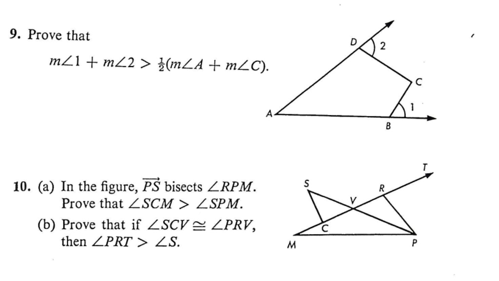 9 prove that mzi ml2 hmla mlc 10 a in the figure ps bisects zrpm prove that lscm lspm b prove ...