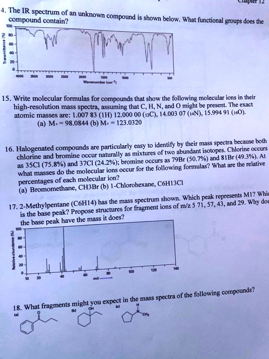 SOLVED: The IR spectrum of an unknown compound is shown below. What ... SOLVED: The IR spectrum of an unknown compound is shown below. What ...