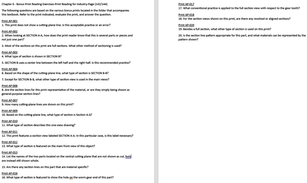 Chapter 6 - Bonus Print Reading Exercises-Print Reading for Industry ...