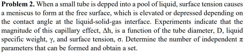 SOLVED: Problem 2. When a small tube is dipped into a pool of liquid ...