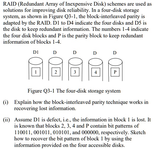 RAID (Redundant Array of Inexpensive Disk) schemes are used as solutions for improving disk ...