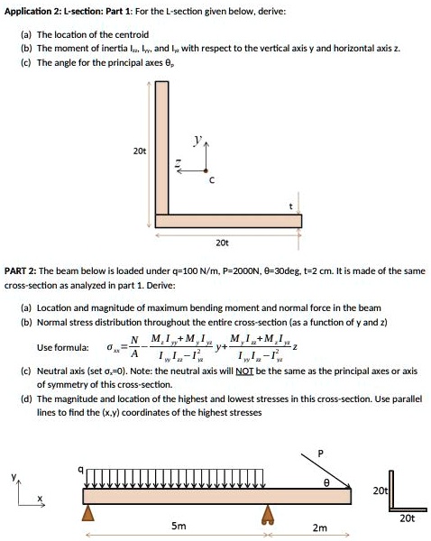 Application 2: L-section: Part 1: For the L-section given below, derive ...