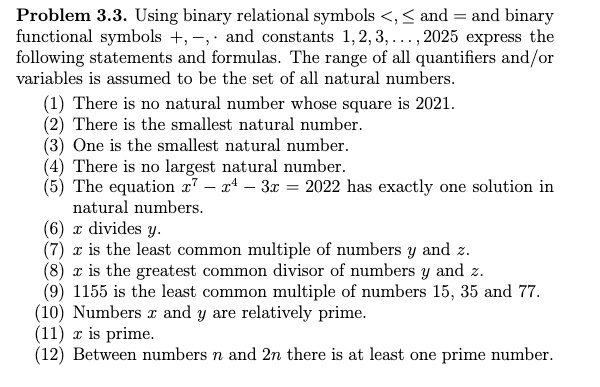Solved Problem 33 Using Binary Relational Symbols And And Binary Functional Symbols And