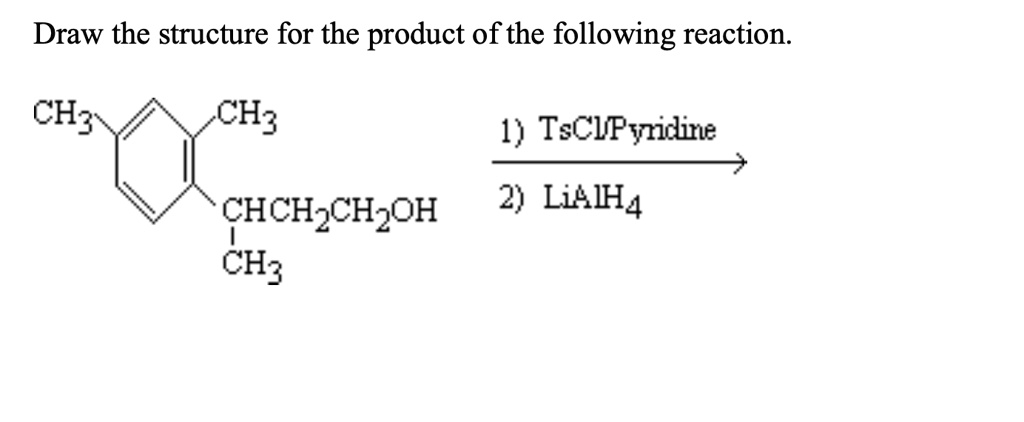 draw the structure for the product of the following reaction ch 1 ...