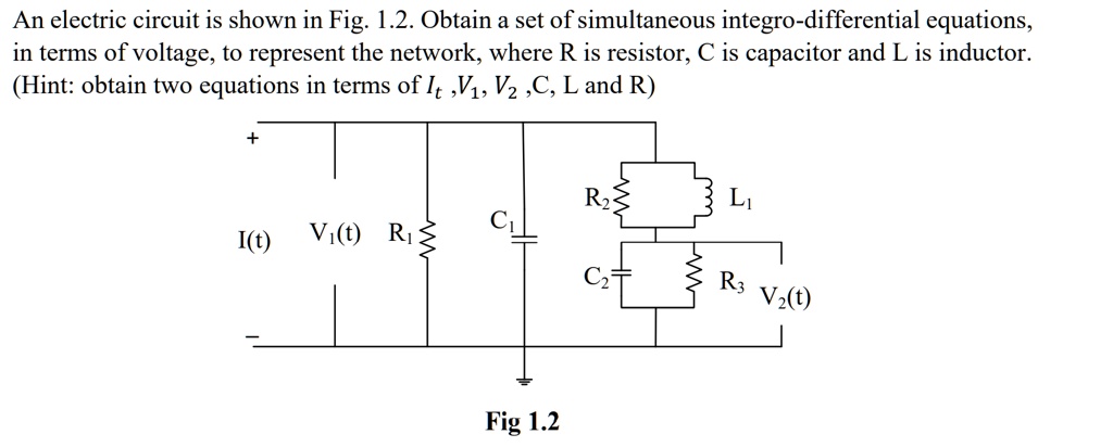 an electric circuit is shown in fig 12 obtain a set of simultaneous ...