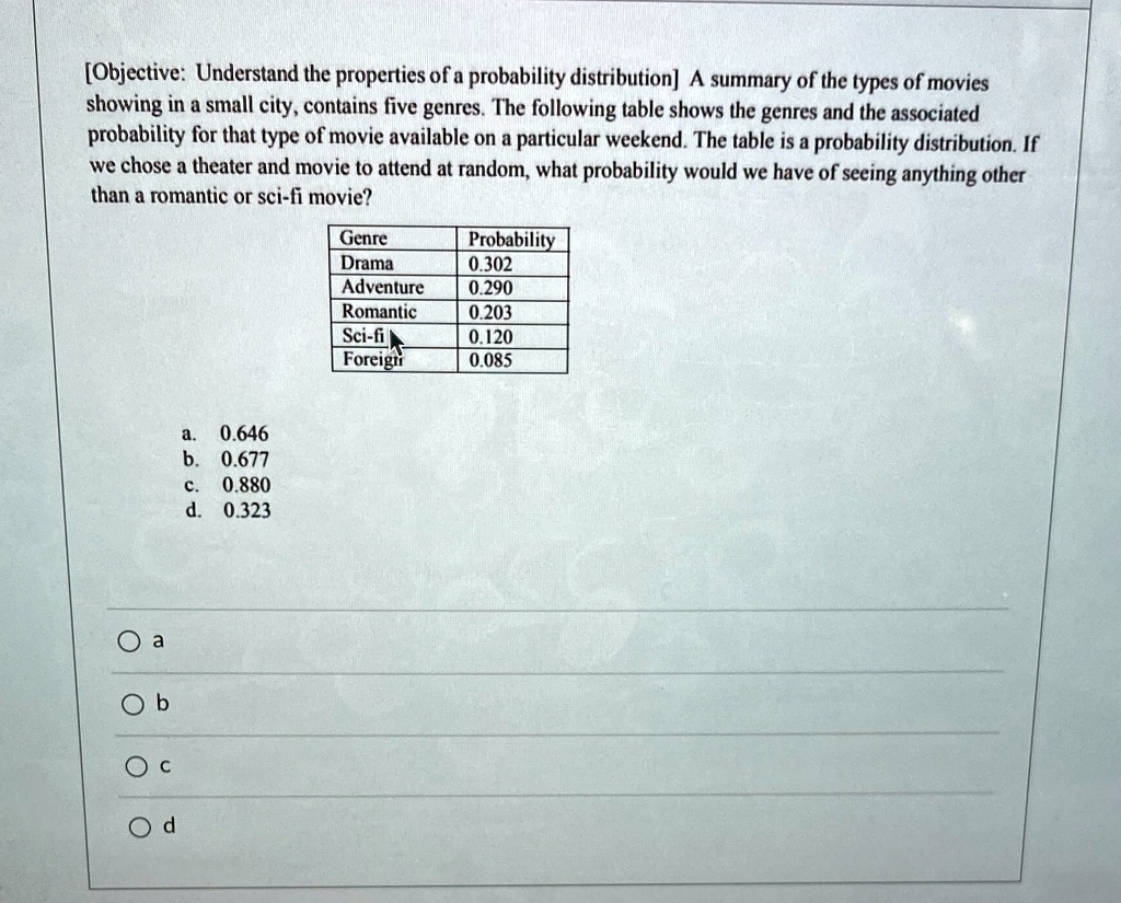 SOLVED: [Objective: Understand the properties of a probability ...